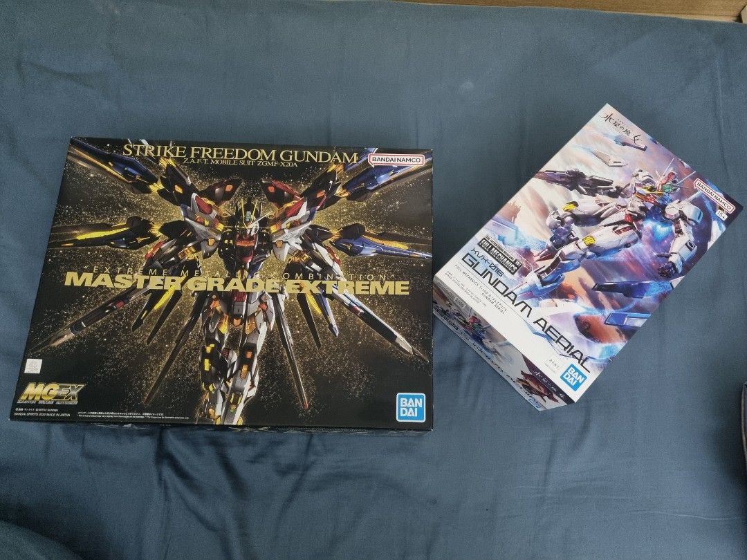 BANDAI MGEX STRIKE FREEDOM GUNDAM & BANDAI FULL MECHANICS GUNDAM AERIAL ...