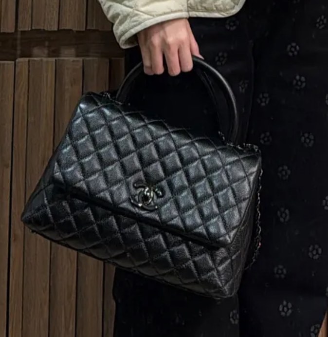Chanel Coco Handle Medium Caviar So Black, Luxury, Bags & Wallets on ...