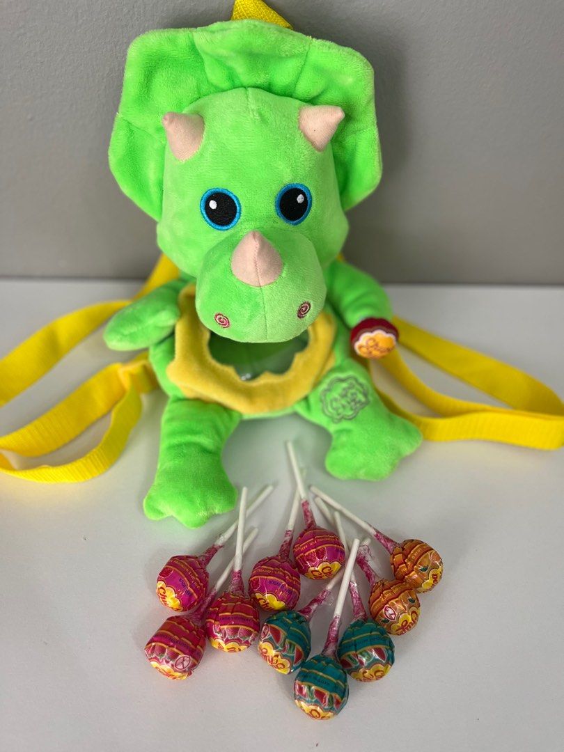Chupa Chups Flush Backpack (Green Dino), Hobbies & Toys, Toys & Games ...