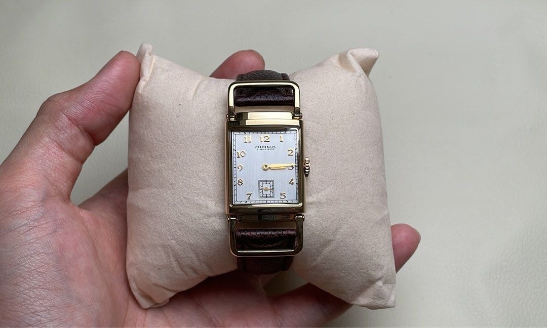 Circa Timepiece vintage style 24k gold plated tank watch, Men's Fashion ...