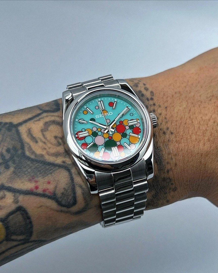 Custom Seiko Mod 36mm Turquoise Green Celebration Dial Oyster Perpetual ...