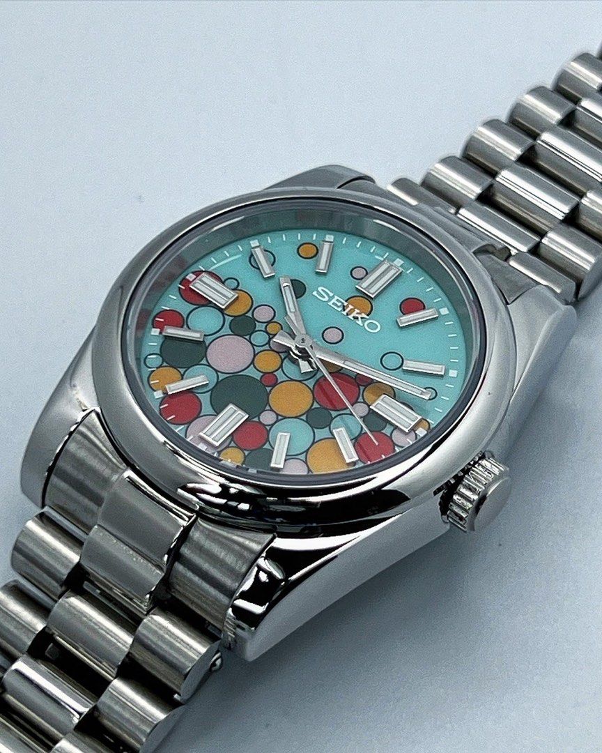 Custom Seiko Mod 36mm Turquoise Green Celebration Dial Oyster Perpetual ...