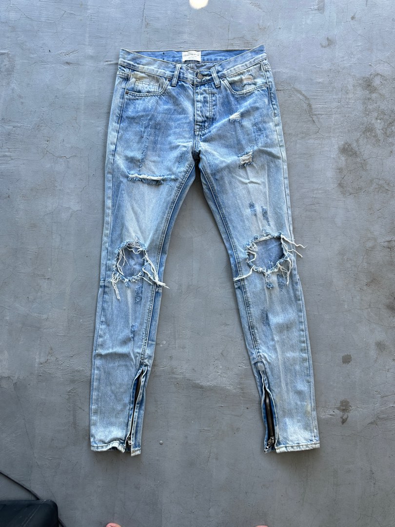 Fear of God Fourth Collection Tattered Jeans, Men's Fashion, Bottoms ...