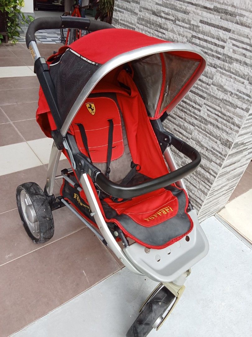 Ferrari limited edition big wheels stroller, Babies & Kids, Going Out ...
