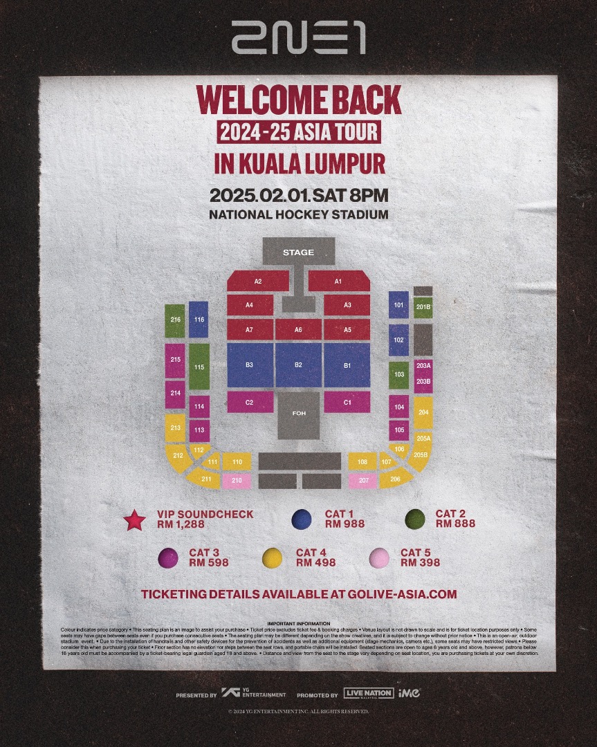 [HTB] 2NE1 WELCOME BACK CONCERT IN KL, Tickets & Vouchers, Event ...
