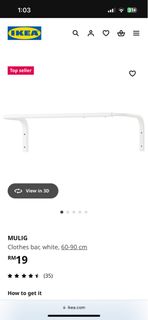 IKEA Mulig Clothes Bar, Furniture & Home Living, Home Improvement ...