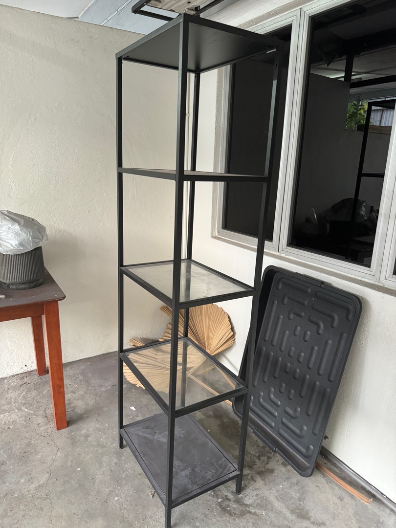 Ikea Stell and Glass Rack, Furniture & Home Living, Furniture, Shelves ...