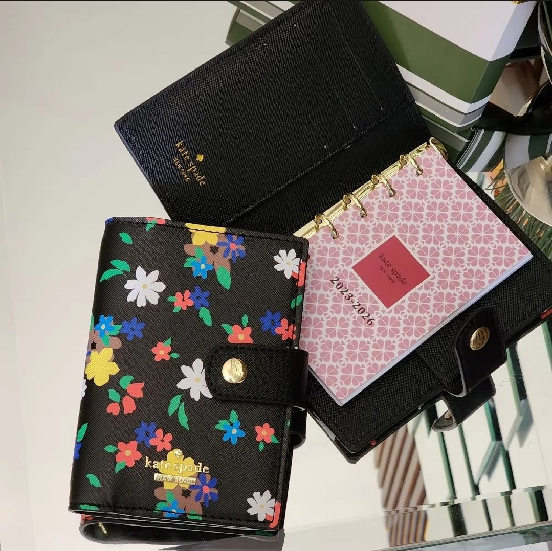 Kate Spade Small Organizer Planner and Address Book in Black Saffiano ...