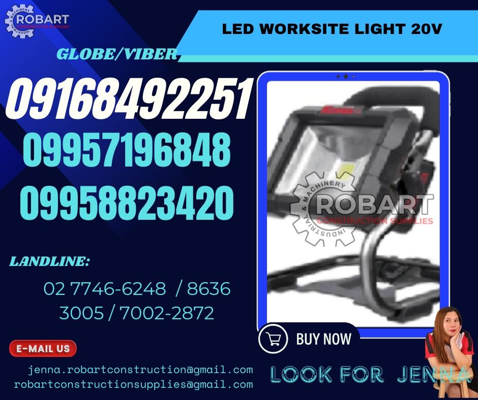 LED Worksite Light 20V Brightness:1500LM Rotation Angle: 360deg, Run ...