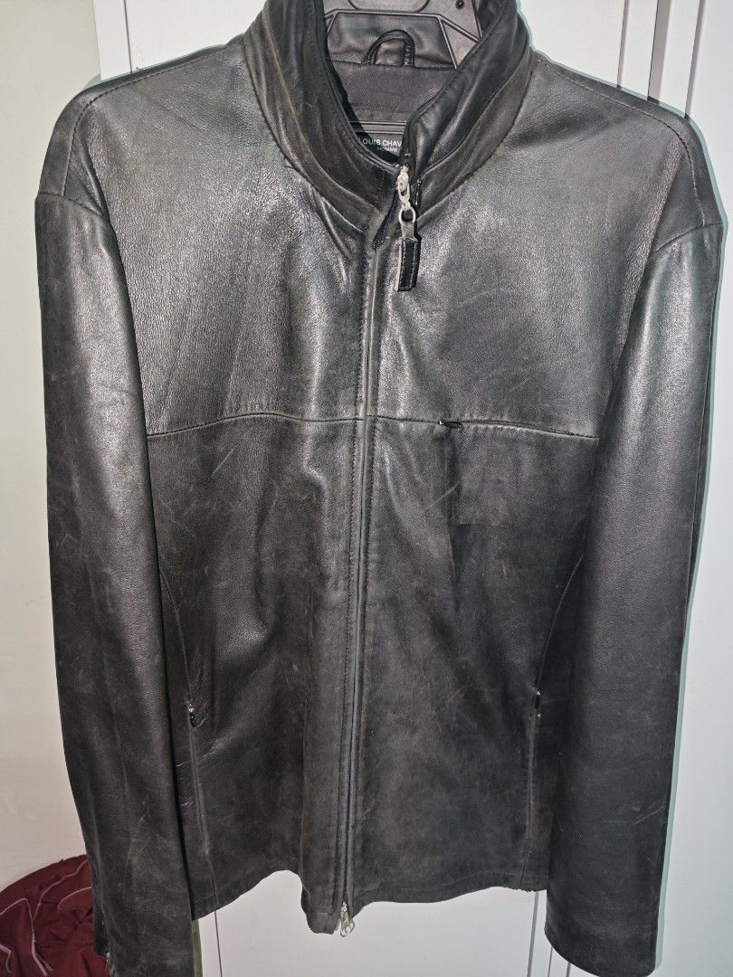 louis chavlon leather jacket with hidden hood, Men's Fashion, Coats ...