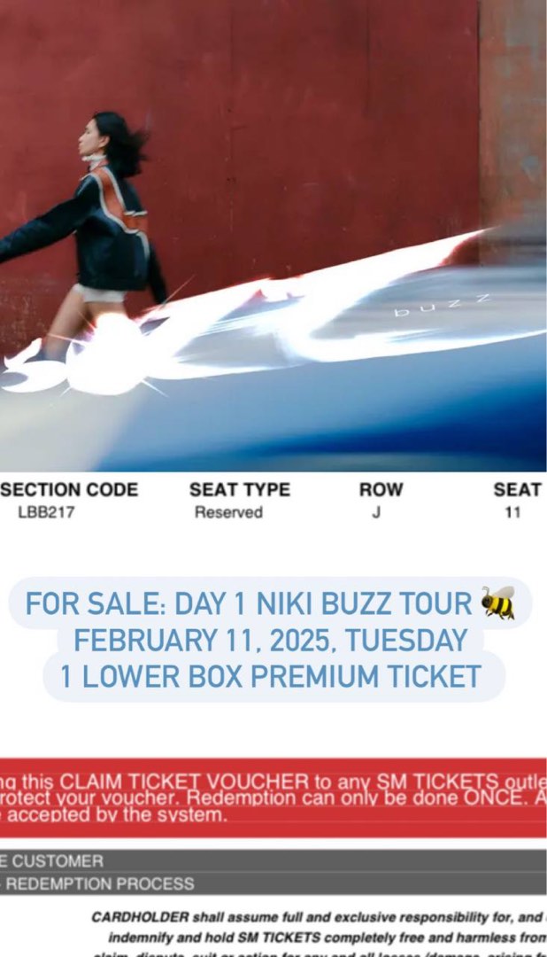 NIKI BUZZ WORLD TOUR (Lower Box Premium - Feb 11), Tickets & Vouchers ...
