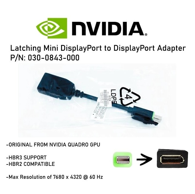 NVIDIA 030-0843-000 version1.4 Mini Displayport to Displayport ...