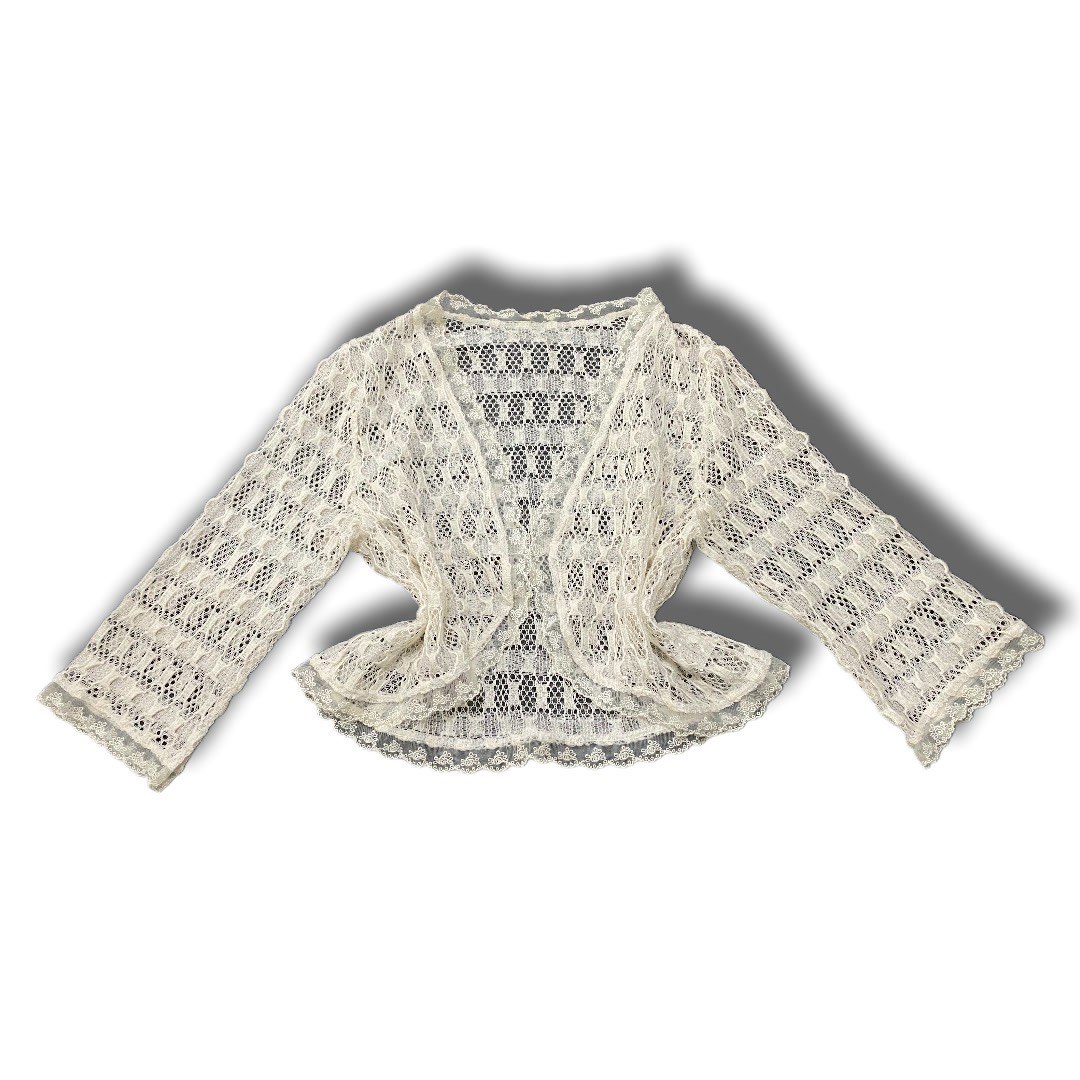 Outer cardi white coquette lace bordir katboll jaring vintage y2k ...