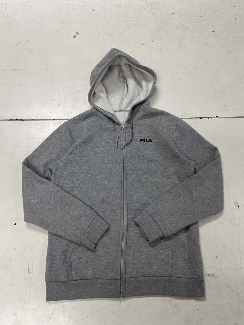 Rare authentic original fila grey full zip hoodie medium excellent ...