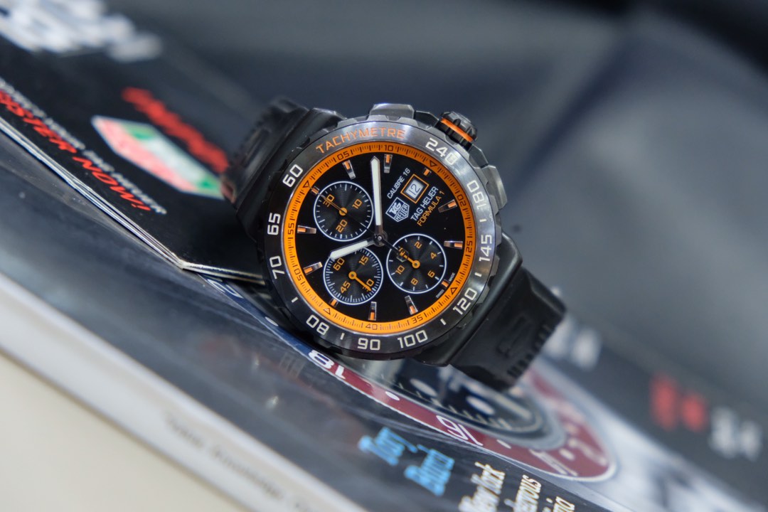 Tag Heuer Formula 1 Choronograph Black PVD, Fesyen Pria, Jam Tangan di ...