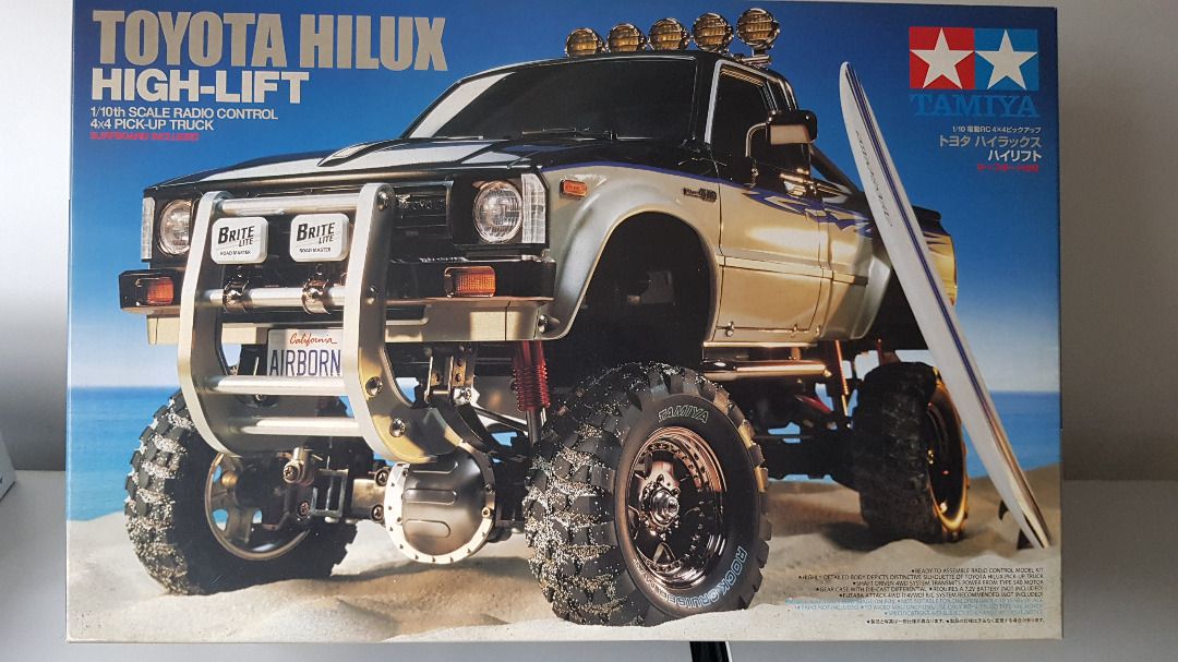 Tamiya Toyota Hilux Hi-Lift RC with Junfac mods, Hobbies & Toys, Toys & Games on Carousell