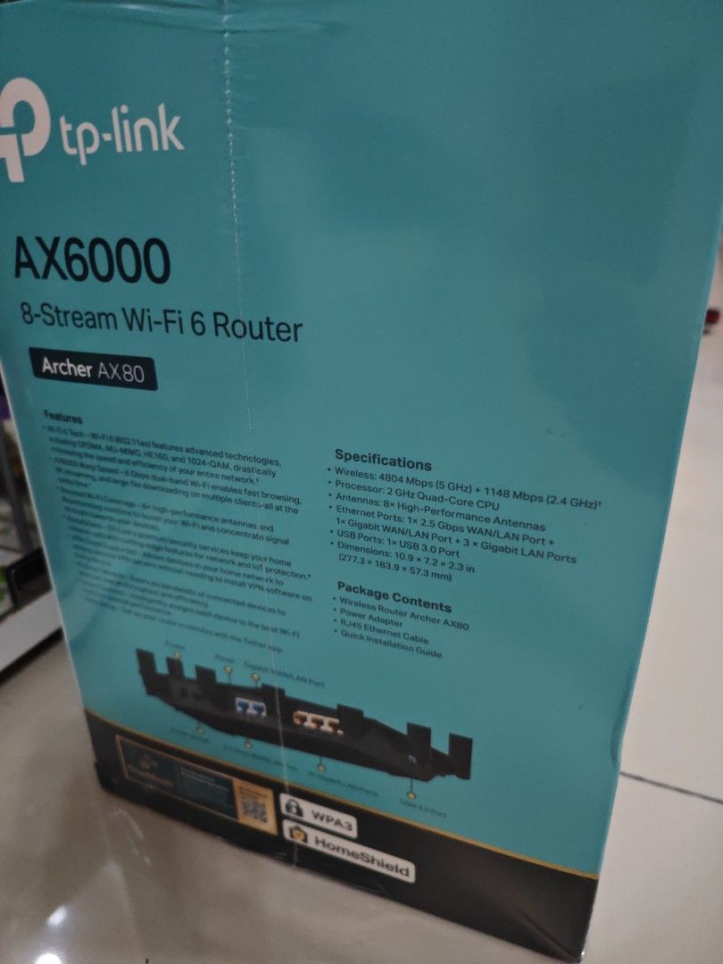 Tplink tp-link archer ax80 ax6000 wifi 6 router mesh 8 antenna ...