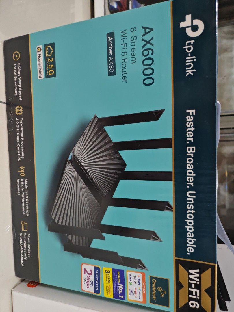 Tplink tp-link archer ax80 ax6000 wifi 6 router mesh 8 antenna ...