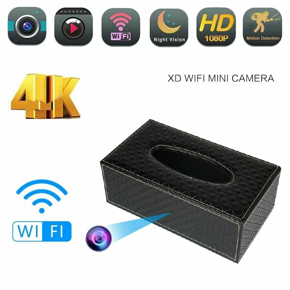 Wifi Spy Camera Tissue Box, 1080P Hidden Mini Camera, Nanny Camera with ...