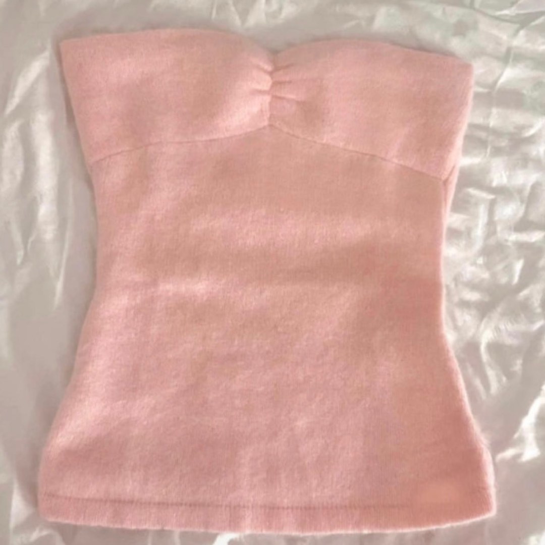 y2k vintage pink tube top / sleeveless top | coquette princess angora ...