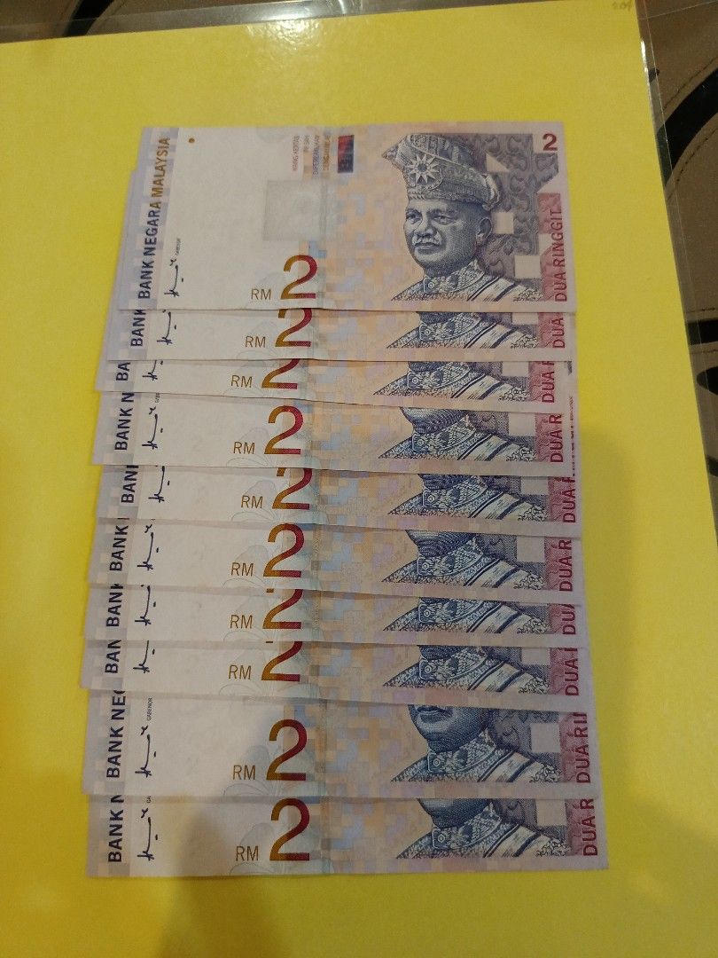 1955 Malaysian rm2 notes (3rd set) 10 running numbers CL8139831-9840 ...