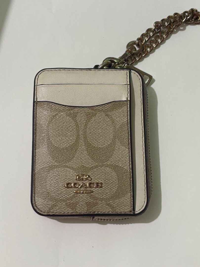 Auth Coach Zip Card Wallet, Luxury, Bags & Wallets on Carousell