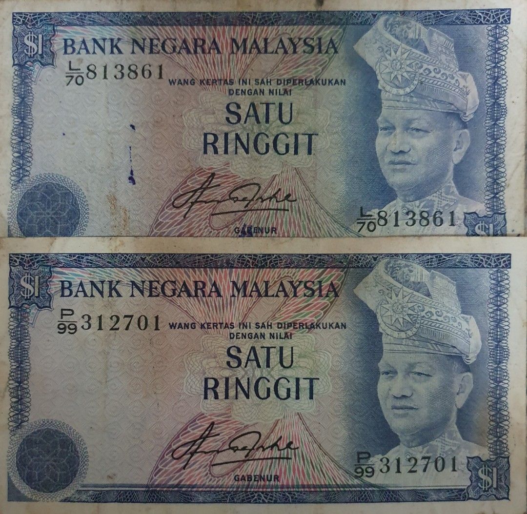 Bank Note Malaysia RM1 Gabenor A.A.Taha 1980-1981, Hobbies & Toys ...