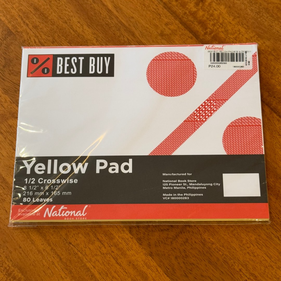Best Buy 1/2 Crosswise Yellow Pad - 80 sheets, Hobbies & Toys ...