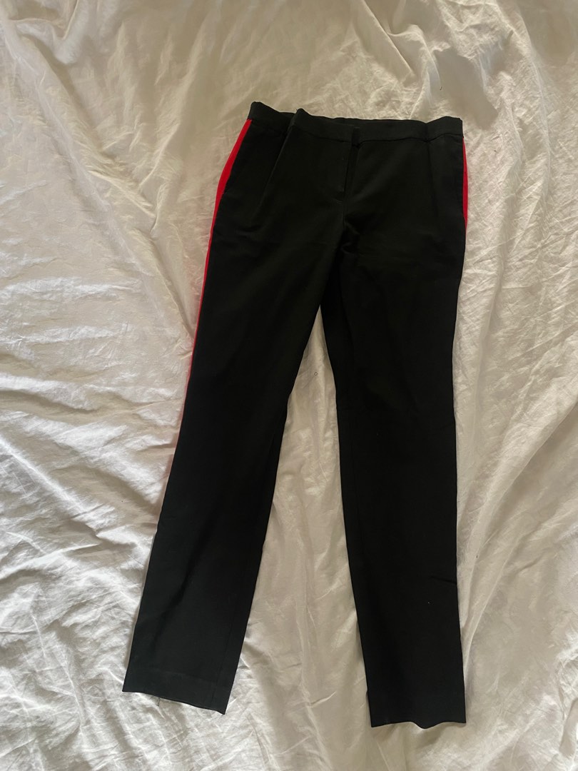 black/red track pants, Women's Fashion, Bottoms, Other Bottoms on Carousell