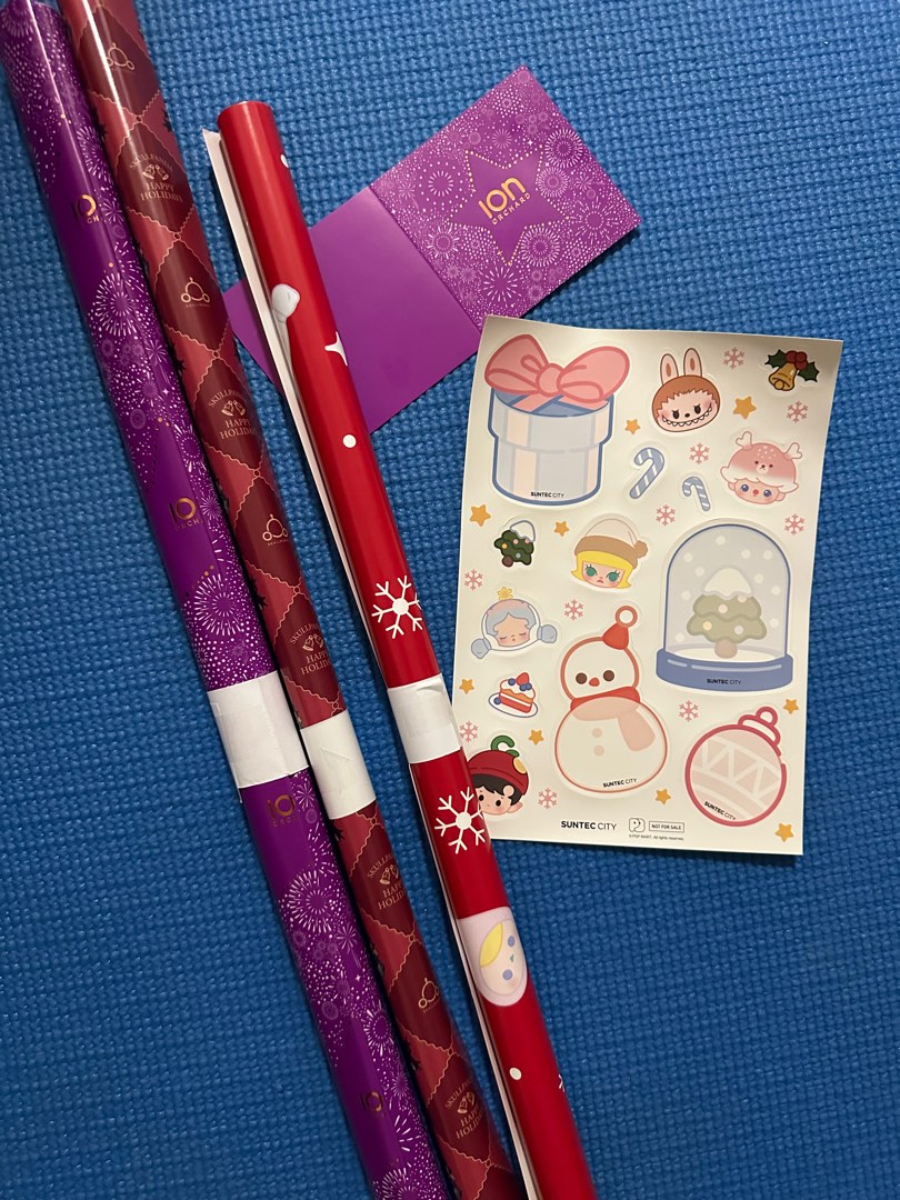BN Christmas Wrapper Paper & stickers from Labubu Popmart pop beans ...