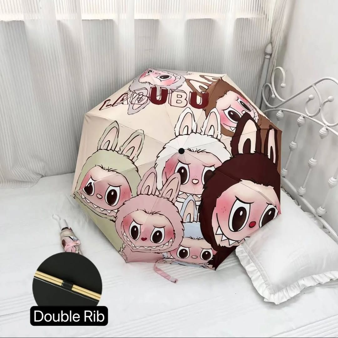INSTOCKS ! BN LABUBU 3 FOLD AUTOMATIC UMBRELLA WITH UPF 50++, Hobbies ...