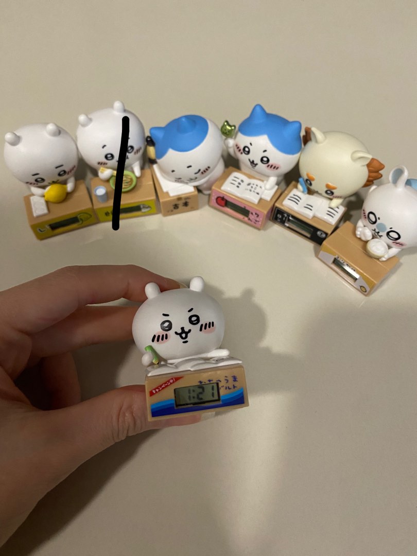 Chiikawa Usagi Hachiware Momonga EACH miniature clock time small toy ...
