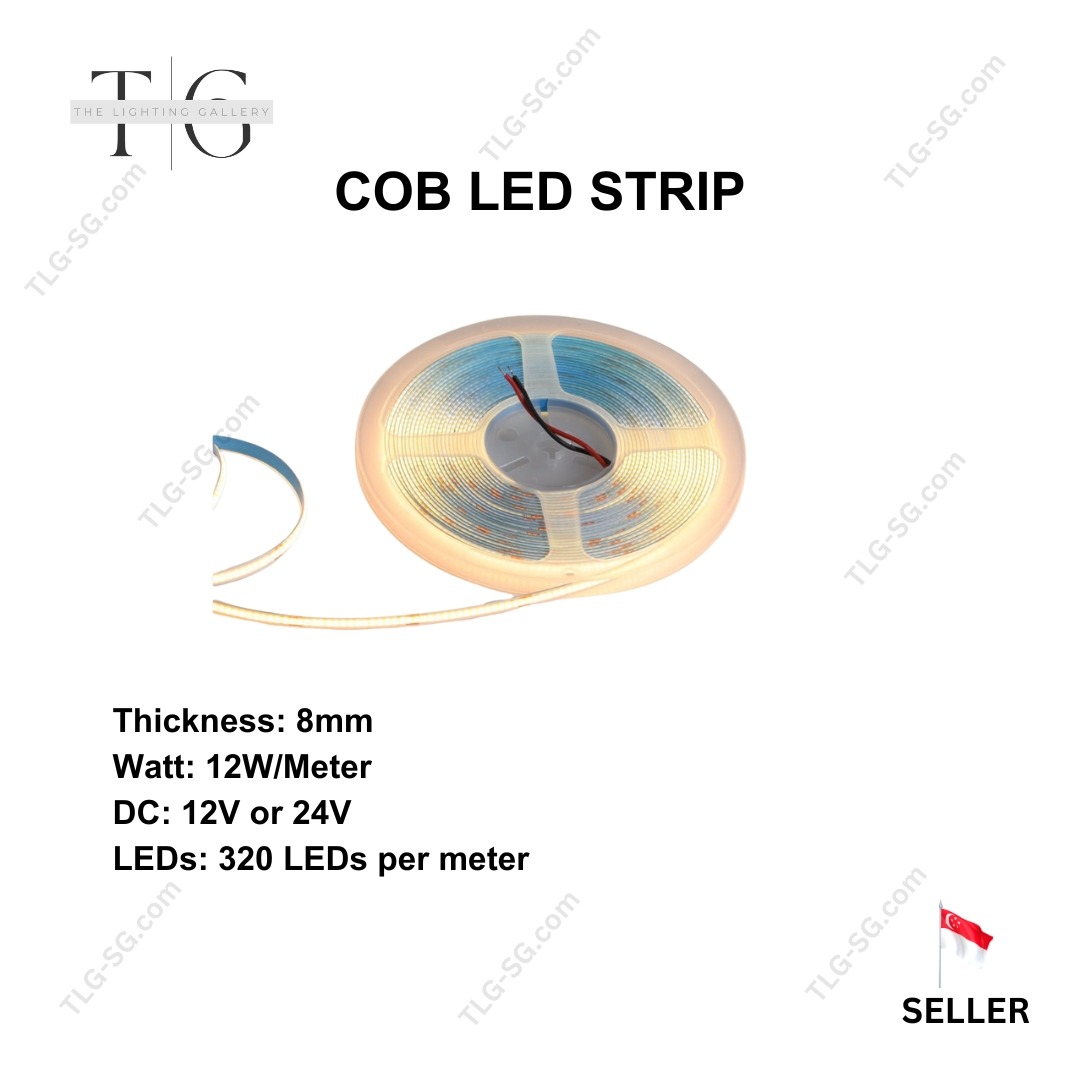 COB LED Strip Light 320 LEDs per meter 1 roll 5 meter 3000K warm white ...