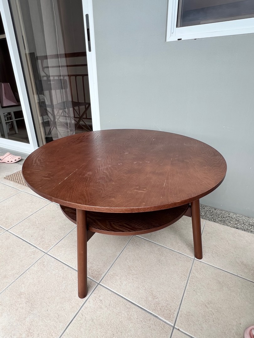Coffee Table - Walnut - Freya, Furniture & Home Living, Furniture, Tables & Sets on Carousell