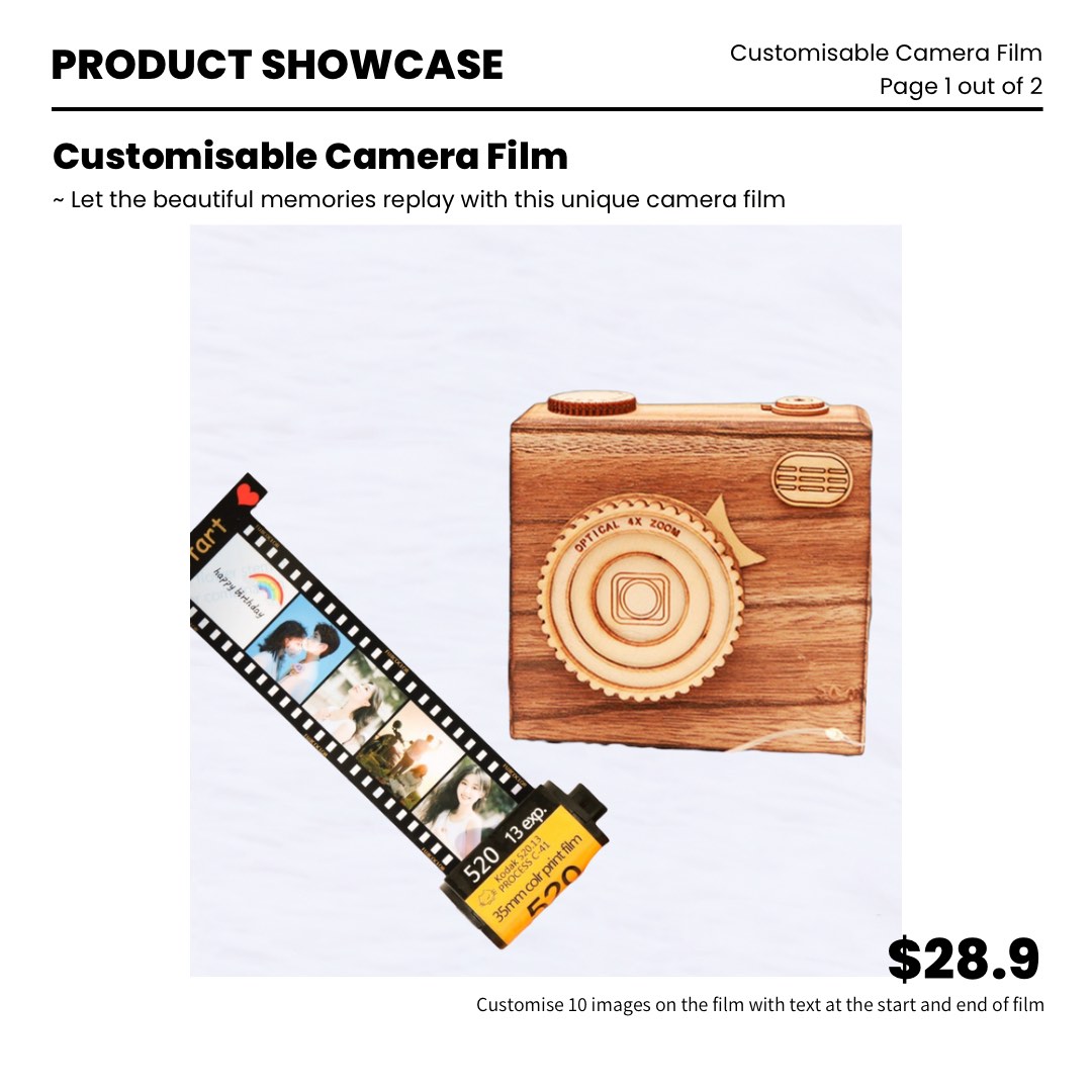 Customisable Camera Film Print Photo Gift Proposal Anniversary Birthday ...