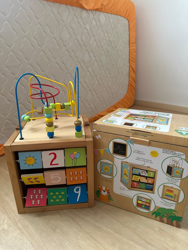 ELC Giant Wooden Activity Cube, Babies & Kids, Infant Playtime on Carousell