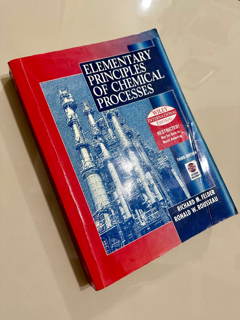 Elementary Principles of Chemical Processes Engineering Book for sale ...