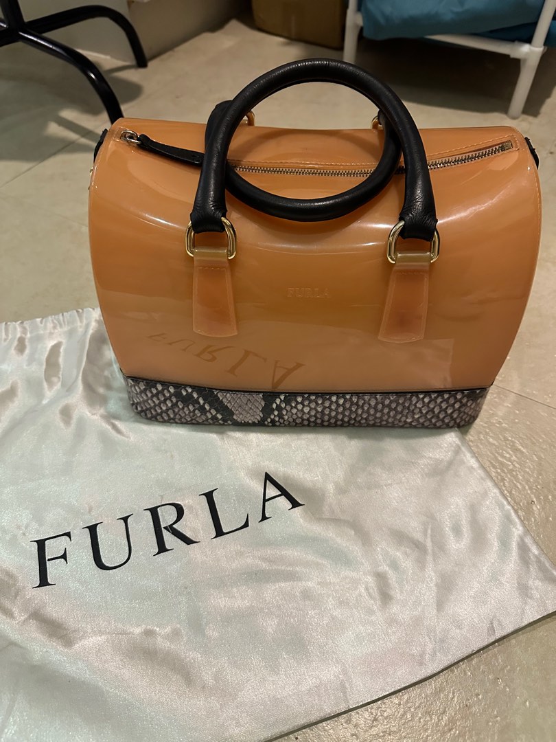 Furla Large Jelly bag in snake skin, Luxury, Bags & Wallets on Carousell