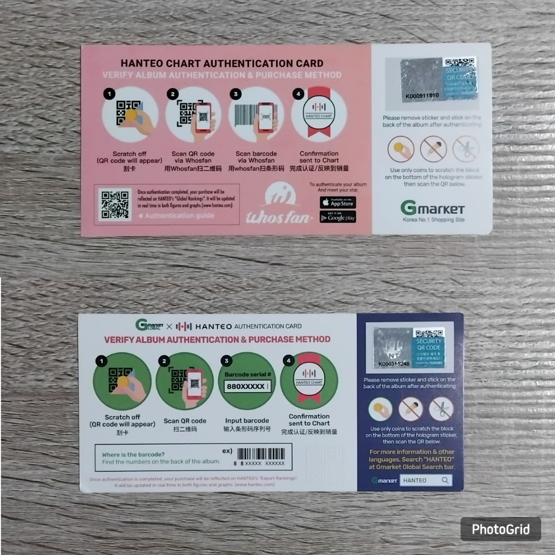 Hanteo Chart Authentication Card, K-Wave di Carousell