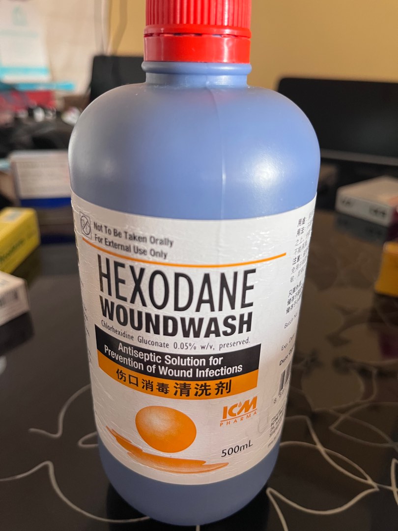 Hexodane wound wash antiseptic solution 500ml, Health & Nutrition ...