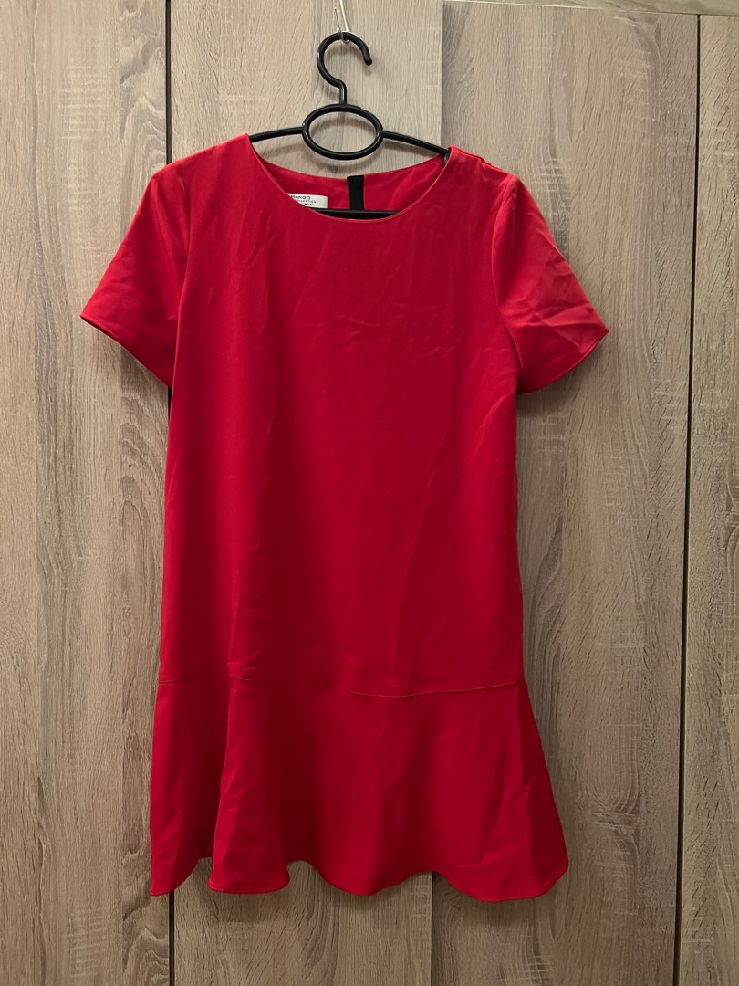 Mango suit simple formal red party cocktail dress, Women's Fashion ...