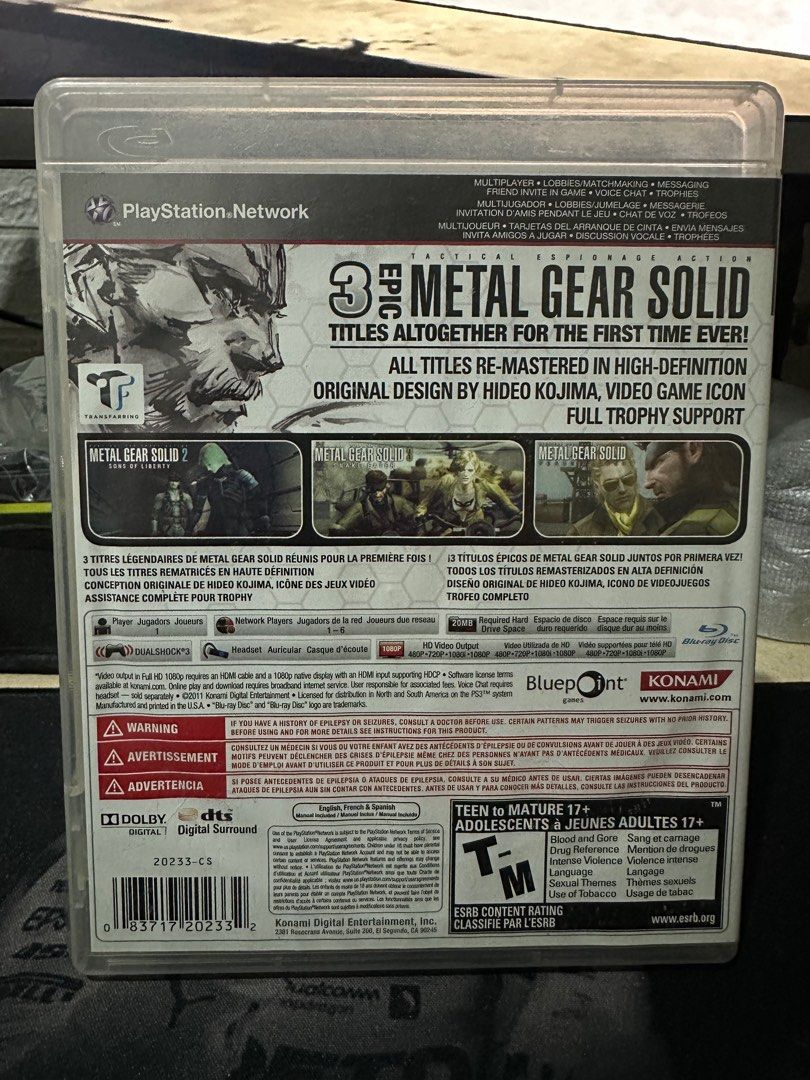Metal Gear Solid HD Collection R1 Rare PS3, Video Gaming, Video Games ...