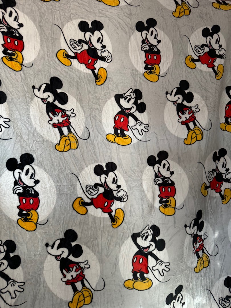 Mickey Mouse Heavy Glossy Fur Blanket, Furniture & Home Living, Bedding ...