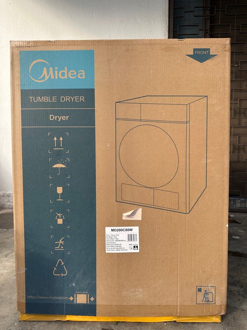 MIDEA Tumble Dryer MD200C80W, TV & Home Appliances, Washing Machines and Dryers on Carousell