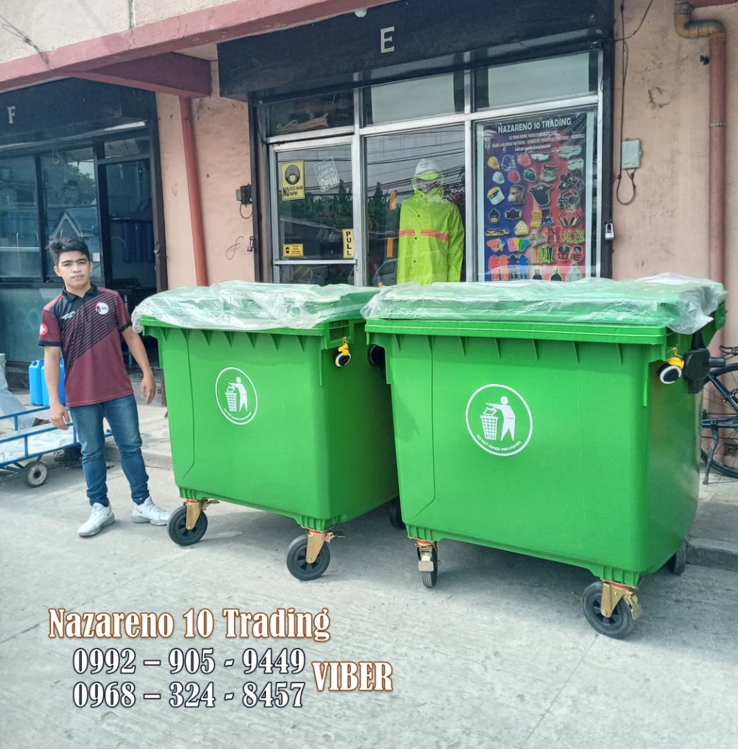 mobile trash bin 1100 liters, Furniture & Home Living, Cleaning ...