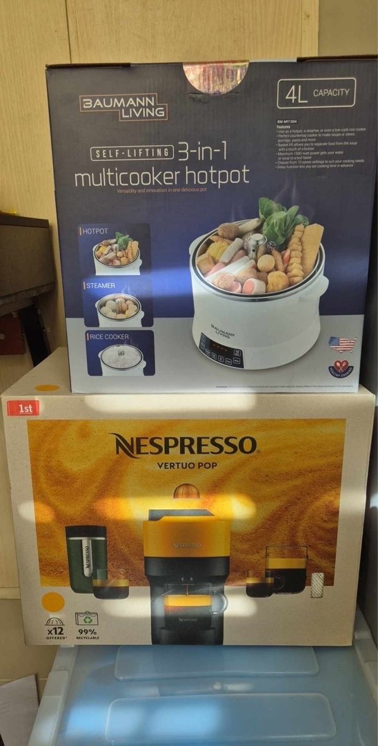 Nespresso Vertuo Pop Mango Yellow with Coffee Pods included, TV & Home ...