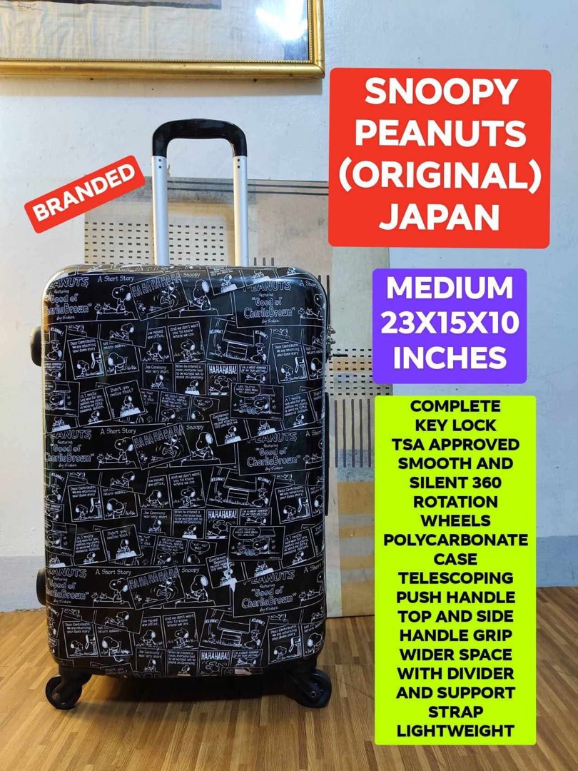 ORIGINAL SNOOPY PEANUTS BRAND IMPORTED FROM JAPAN MEDIUM SIZE LUGGAGE ...