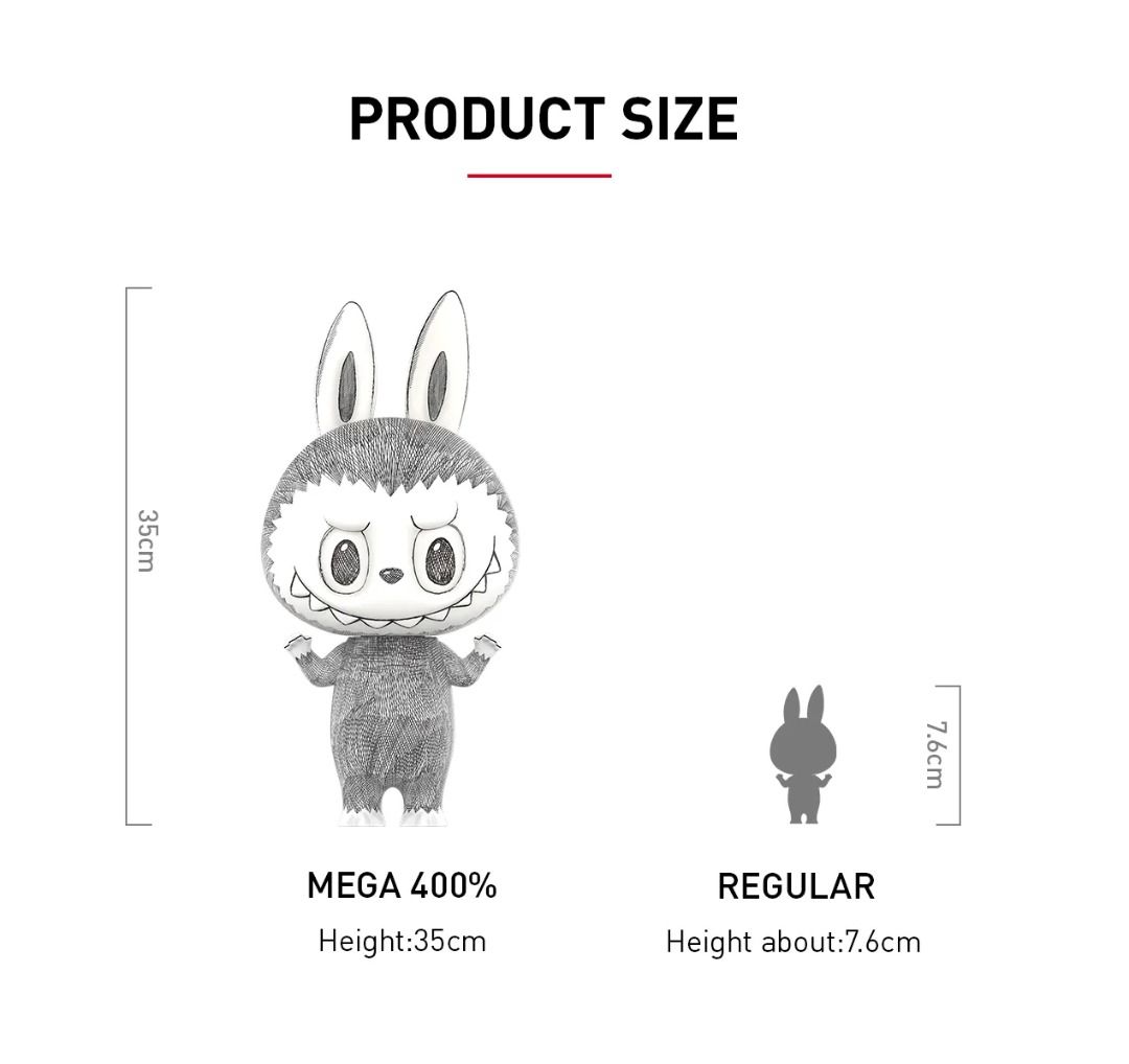 PopMart Mega Labubu 400% The Monsters Sketch, Hobbies & Toys, Toys ...