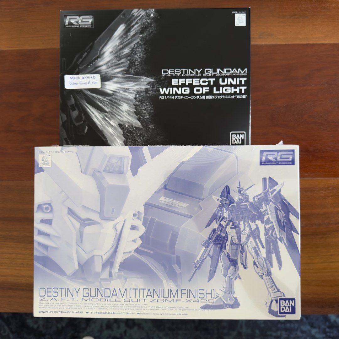 RG Destiny Gundam Titanium Version with Wing of Light, Hobbies & Toys ...