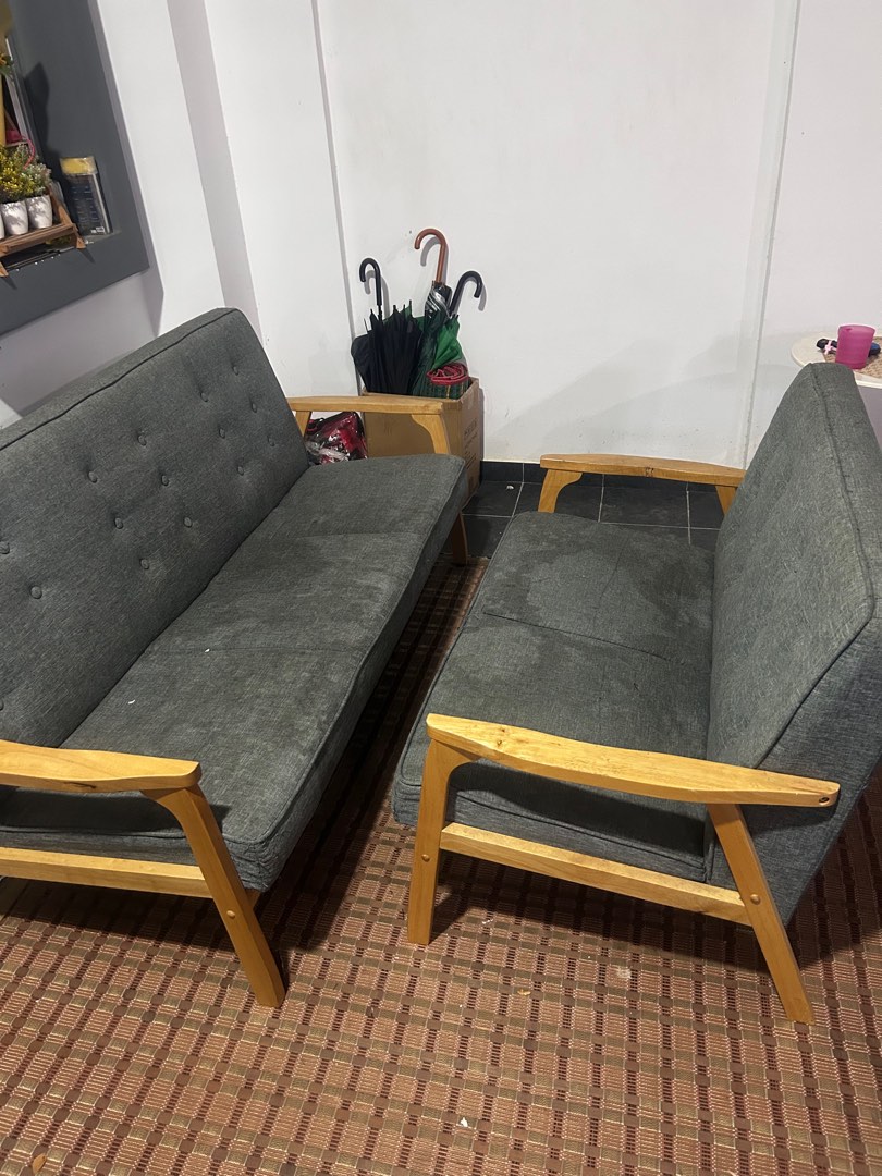 Sofa kayu, Furniture & Home Living, Furniture, Sofas on Carousell